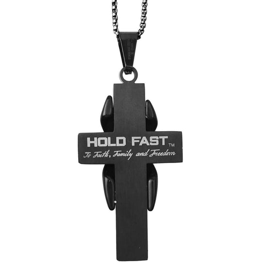 Wrapped Flag Cross Mens Necklace – We Hold Fast